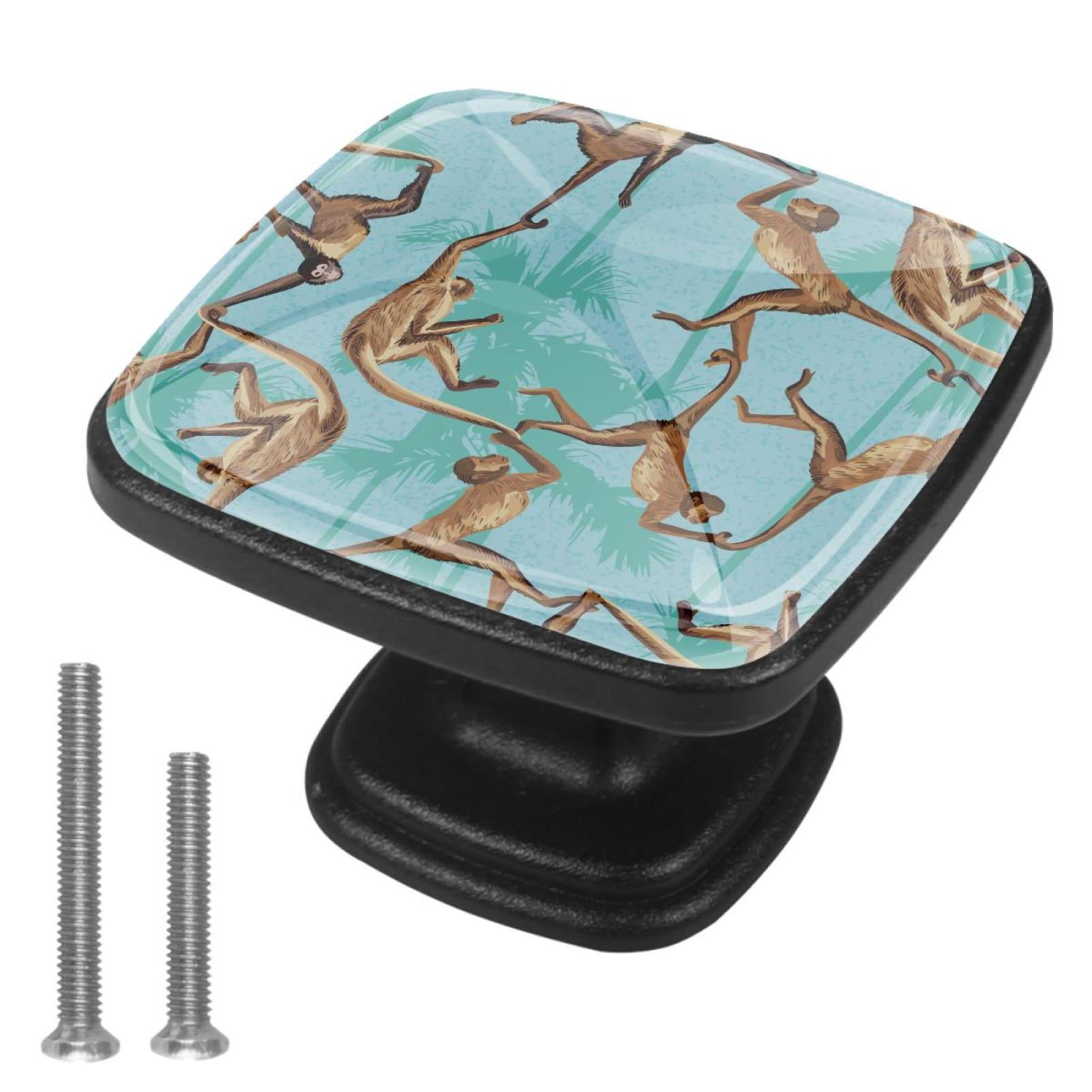 4 Pcs Cabinet Handle Drawer Pulls monkey Knobs with Screws Square ...