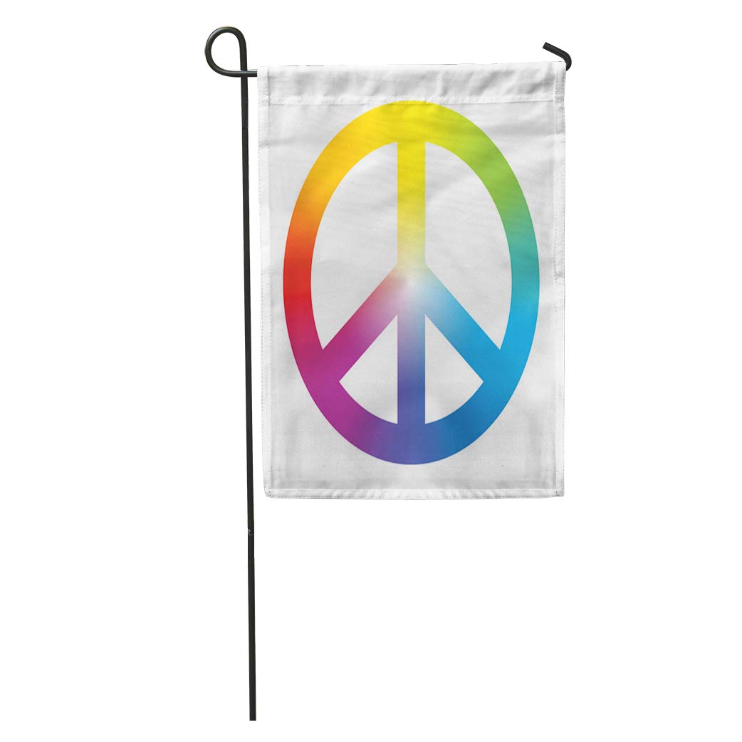 LADDKE Sign Peace Symbol Circular Rainbow Gradient Coloring Flower ...