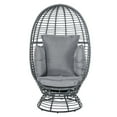 Outsunny Outdoor Wicker Egg Chair with Cushion, Lounge Chair Rattan 360 ...