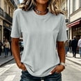 Achuyrbd Women's Fine Stripe Short Sleeve Shirt, Back Split Keyhole ...