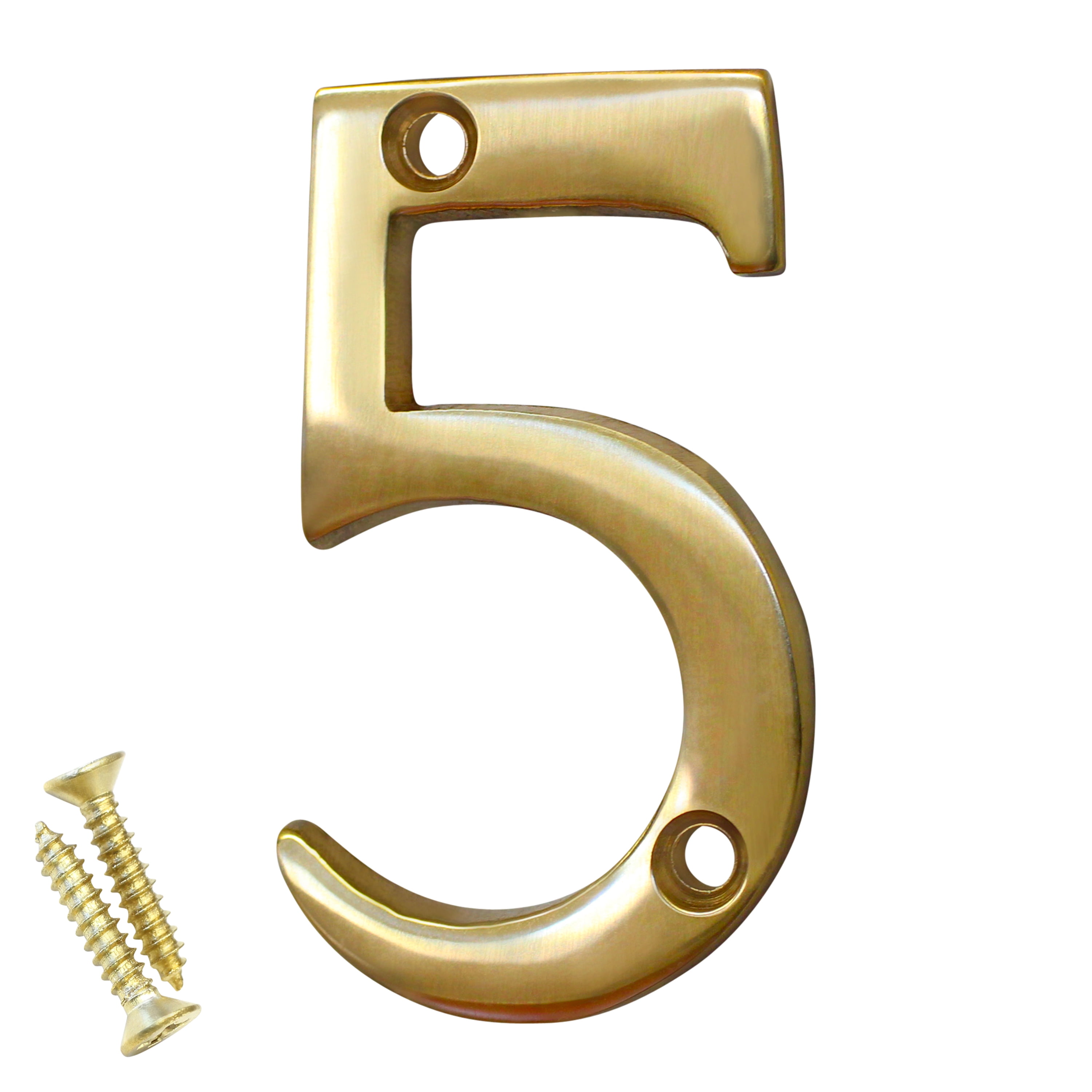 RCH Hardware NO-BR235-50 Brass House Number, 2 Inch, Polished Brass ...