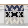 Abstract Art Cabinet Curtains 11" W x 13" L Blue Black Beige Line ...