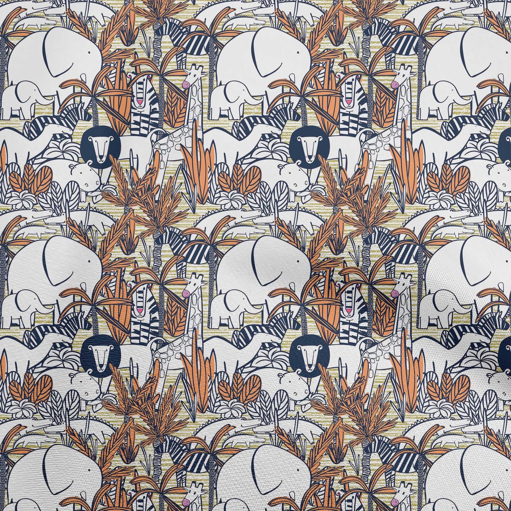 oneOone Velvet Rust Brown Fabric Kids Animal Quilting Supplies Print ...