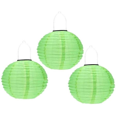 Paper Lantern Lamps 3 PCS/Set Solar Powered Hanging LED Lampion 12 ...