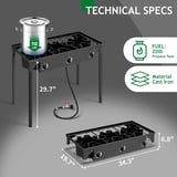 Ktaxon 3 Burner Propane Stove, 225000 BTU, Cast Iron, Portable Camping ...