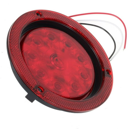 1- 4" Round LED Tail lights with reflector rings Stop Turn Tail ...