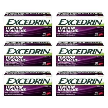 (2 pack) Excedrin Tension Headache Relief Caplets Without Aspirin for ...
