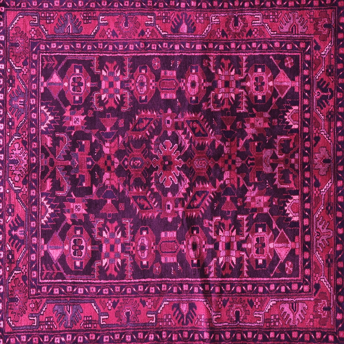 Ahgly Company Indoor Square Persian Pink Traditional Area Rugs, 6 ...