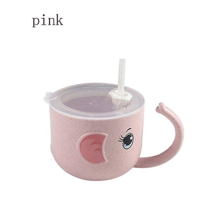 Cartoon Straw Cup Kindergarten Leak-proof Water Glass Children Drop ...
