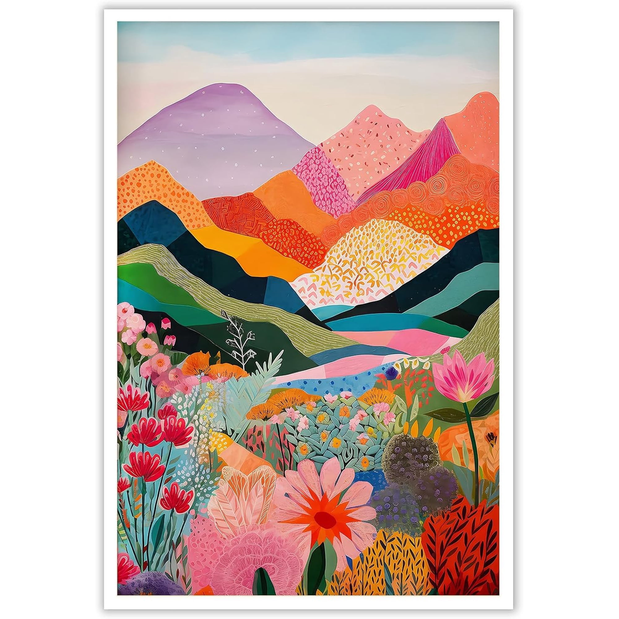 Click here for Myhong.1 Colorful Retro Wall Art Vintage Floral Po... prices