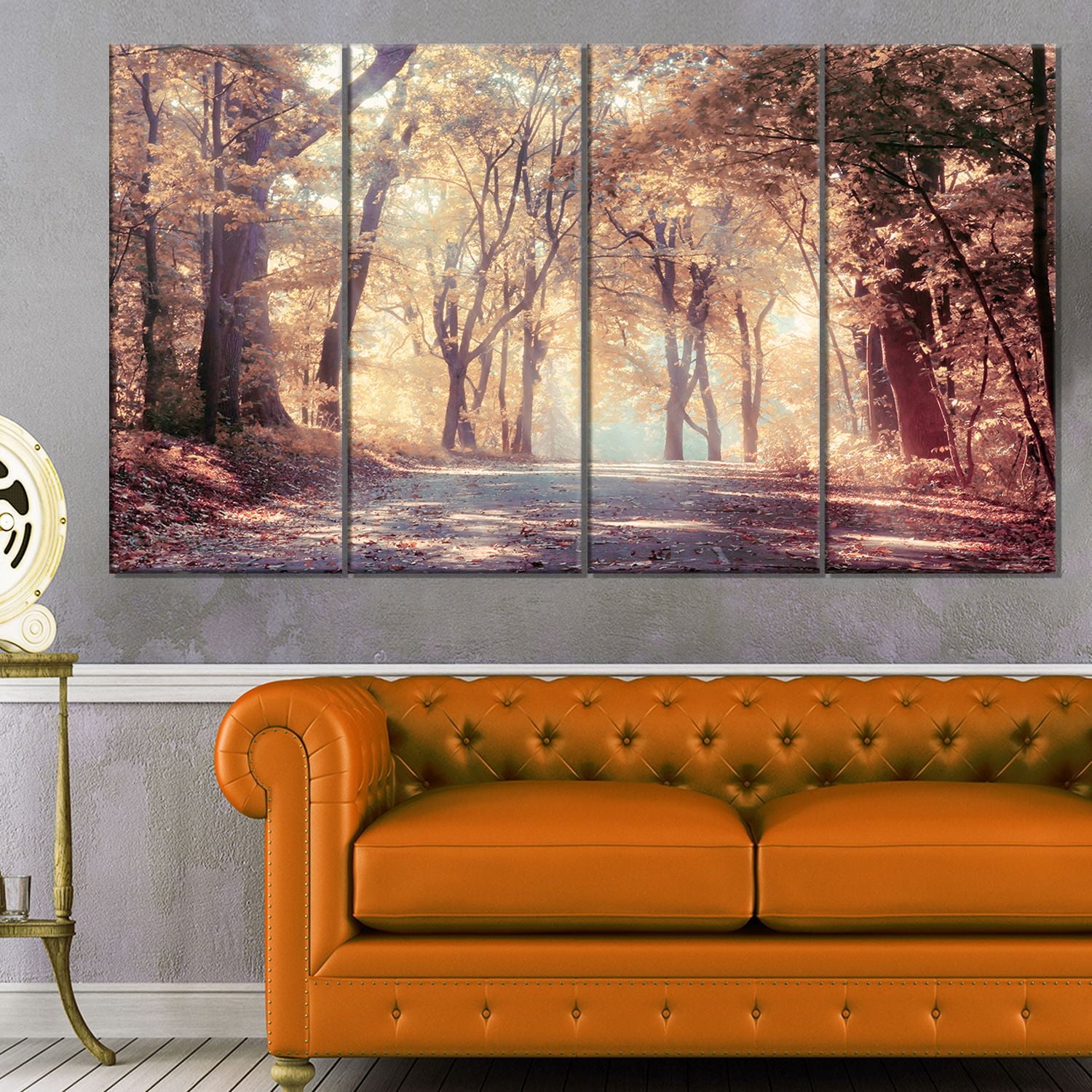 Click here for Designart Design Art Golden Autumn Beautiful Fores... prices