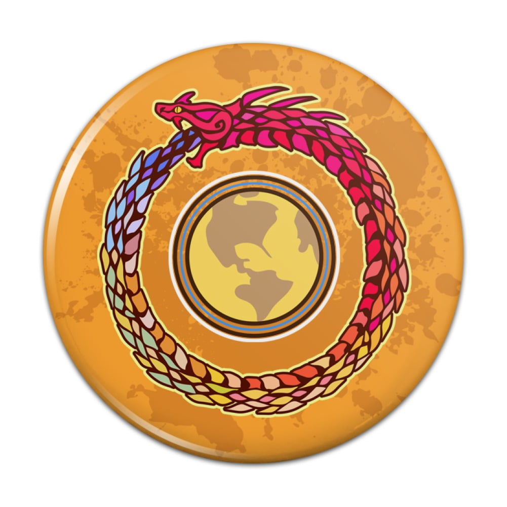 Ouroboros Snake Eating Tail Circle Pinback Button Pin - Walmart.com