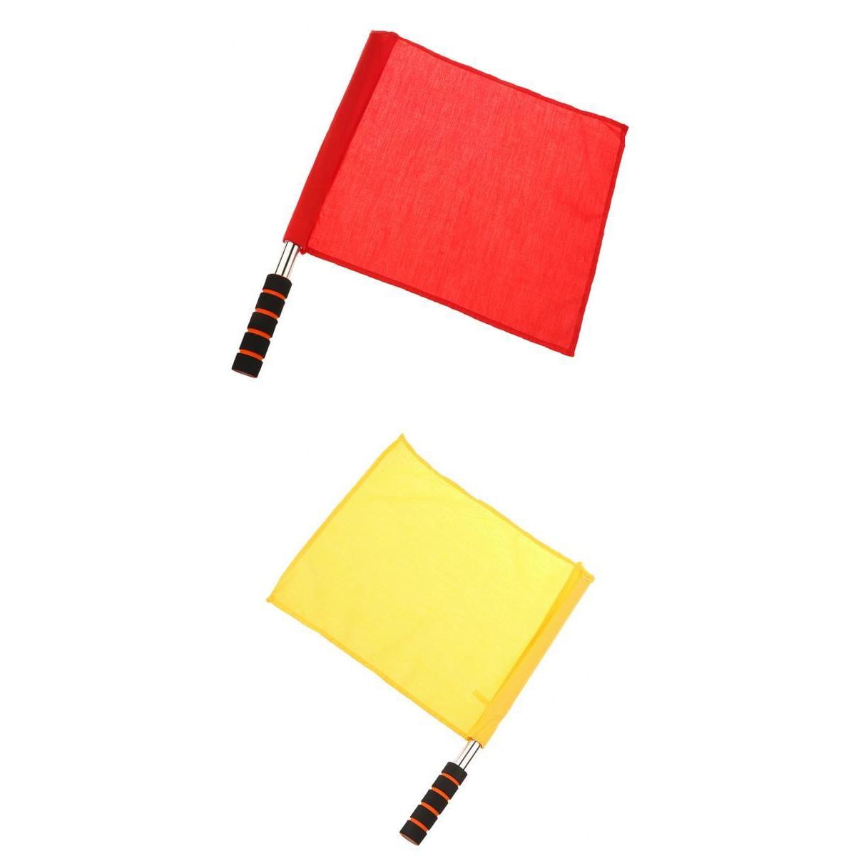 2pcs Sport Linesman Red Flags Yellow Referee Flag With foam material grip Volleyball Referee ...