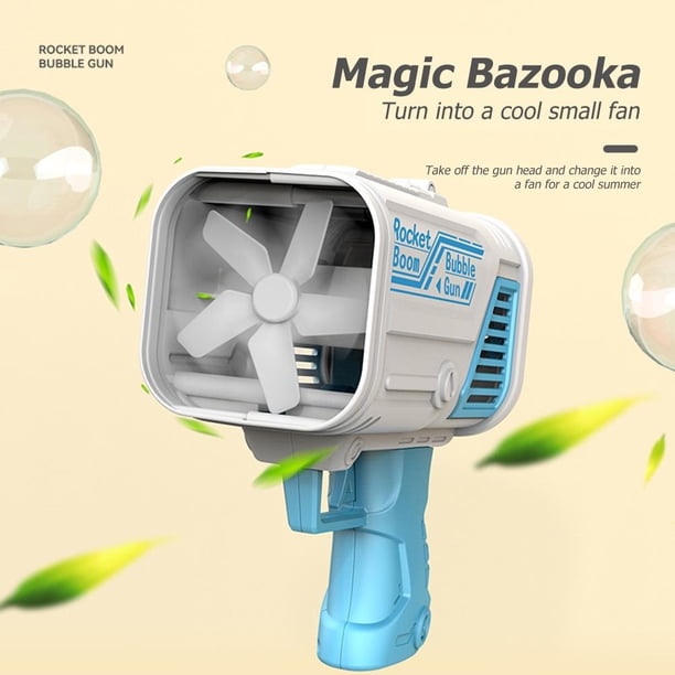 Bazooka Bubble Machine 32 hoyos Gatling Electric Soap Bubble Toys (Azul ...