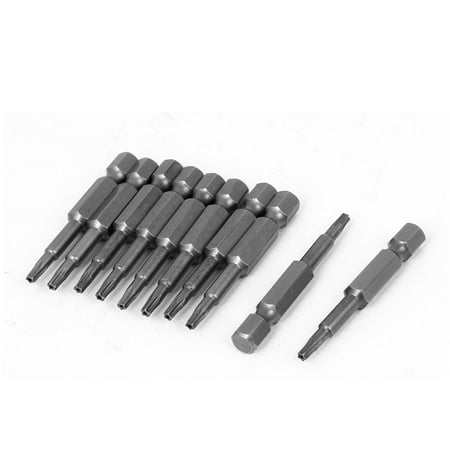 10pcs 50mm Long 1/4" Hex Shank 5 Point Star Pentalobe Screwdrivers Bits ...