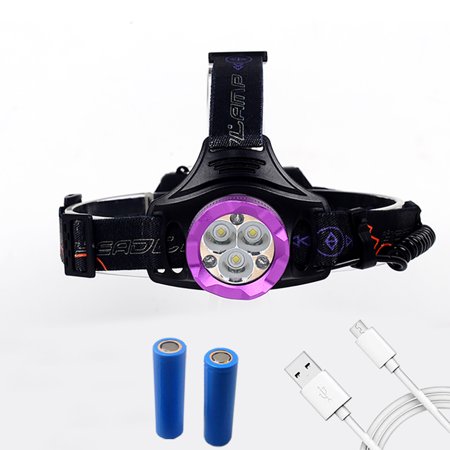 Rechargeable LED Headlamp, 4 Modes 3*T6 + 3*Red LED Head Flashlight ...
