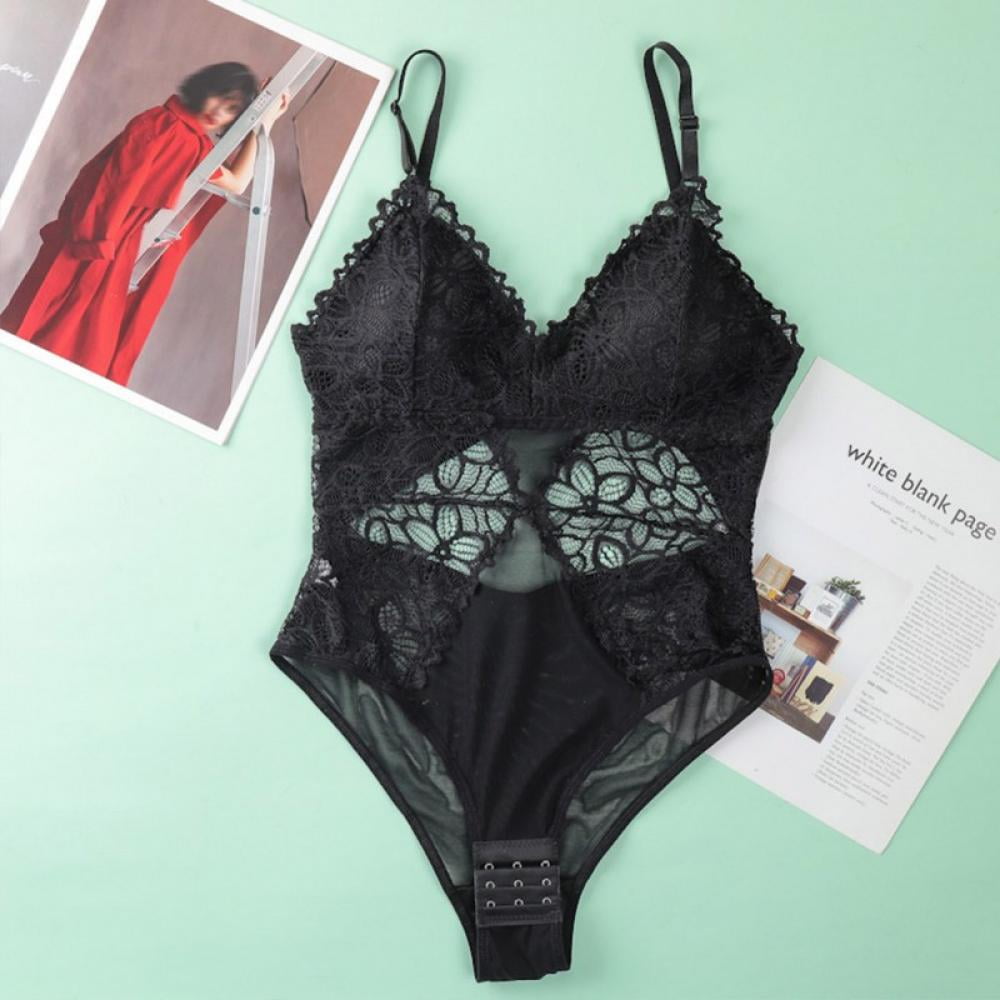 Eleaeleanor Sexy Siamese Mesh Lace Underwear Womens Thin Breathable