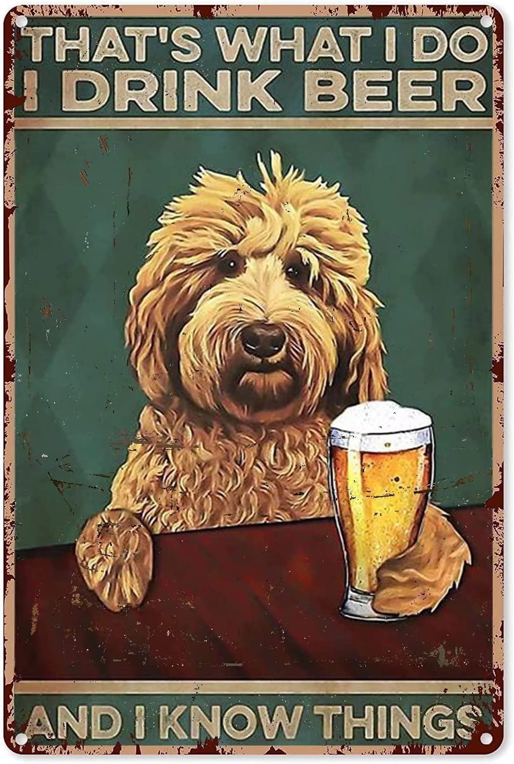Dogs Drinking Beer Poster