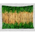 Green and Brown Tapestry, Bamboo with Grass Asian Inspirations Summer ...