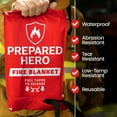 Prepared Hero Emergency Fire Blanket - 2 Pack - Fire Suppression ...