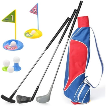 Franklin Sports Kids Plastic Golf Set - Adjustable Youth Clubs - Red ...