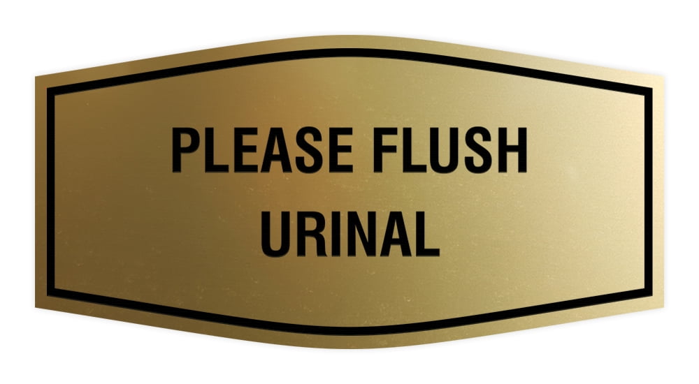 Fancy Please Flush Urinal Sign (Brushed Gold) - Large - Walmart.com
