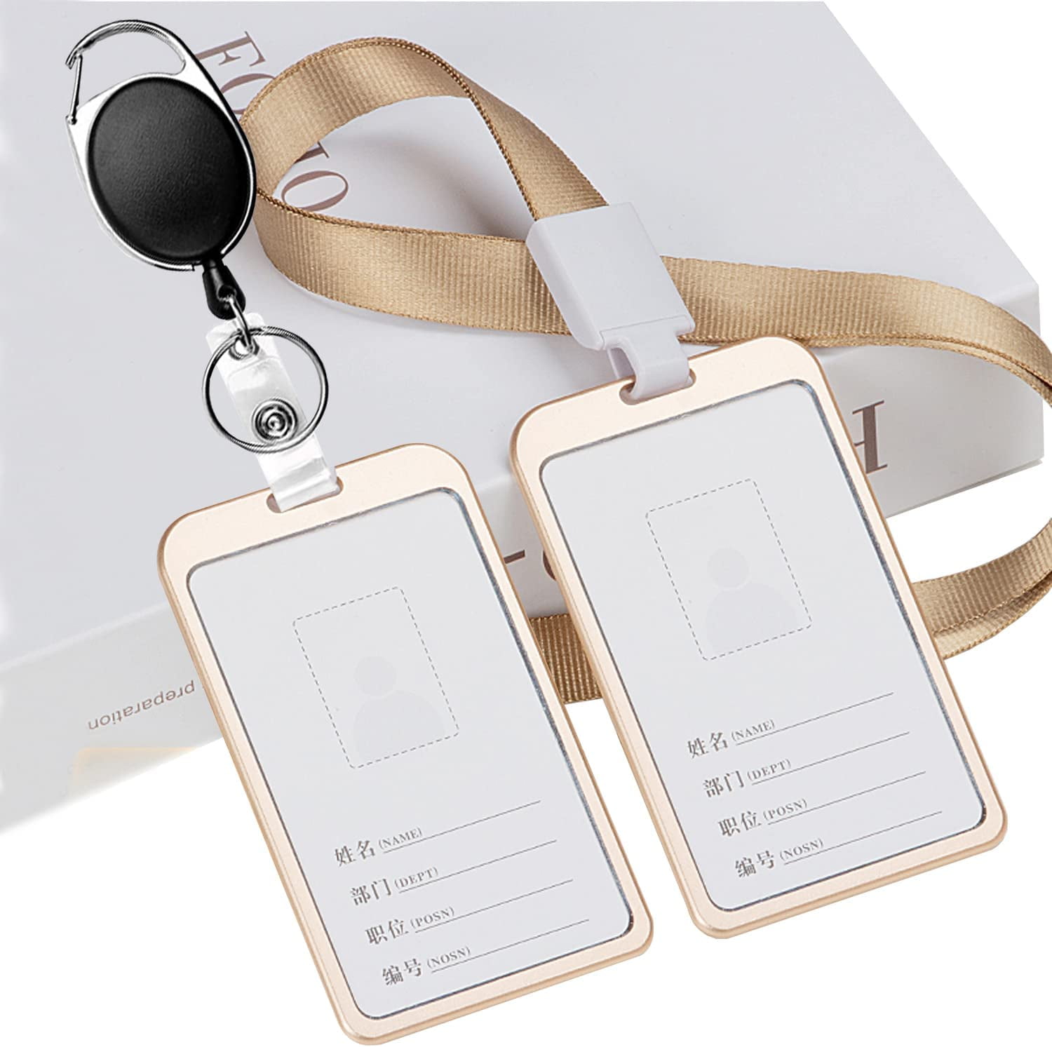 Metal Work Id Badge Holder for Men and Women, Aluminum Retractable ...