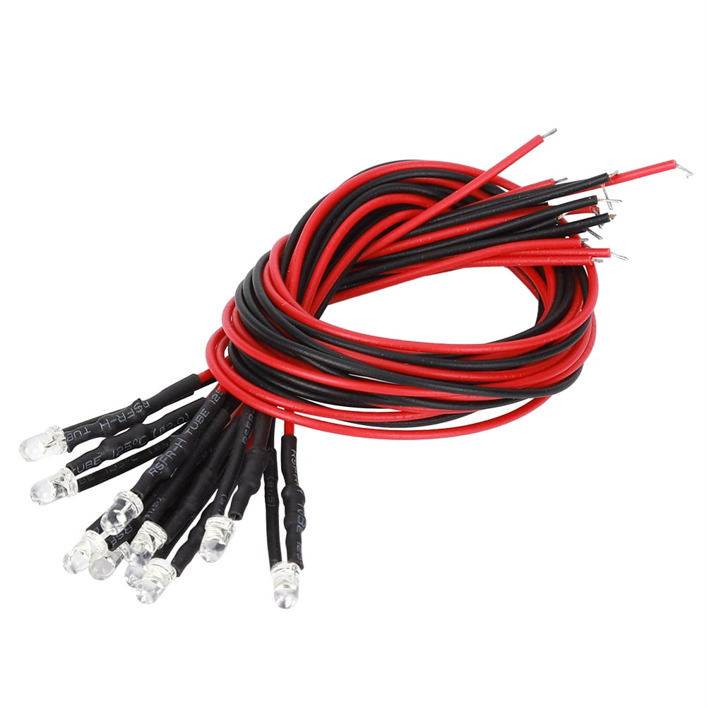 Light Emitting Diodes, Round Head 12V LED Diode Wired, 3mm Scientific ...