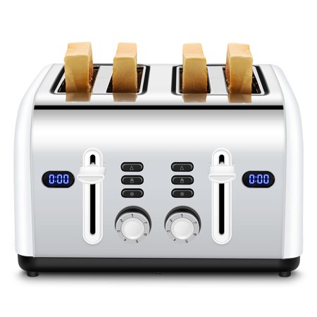 4 Slice Toaster, REDMOND Retro Stainless Steel Toasters with LED ...