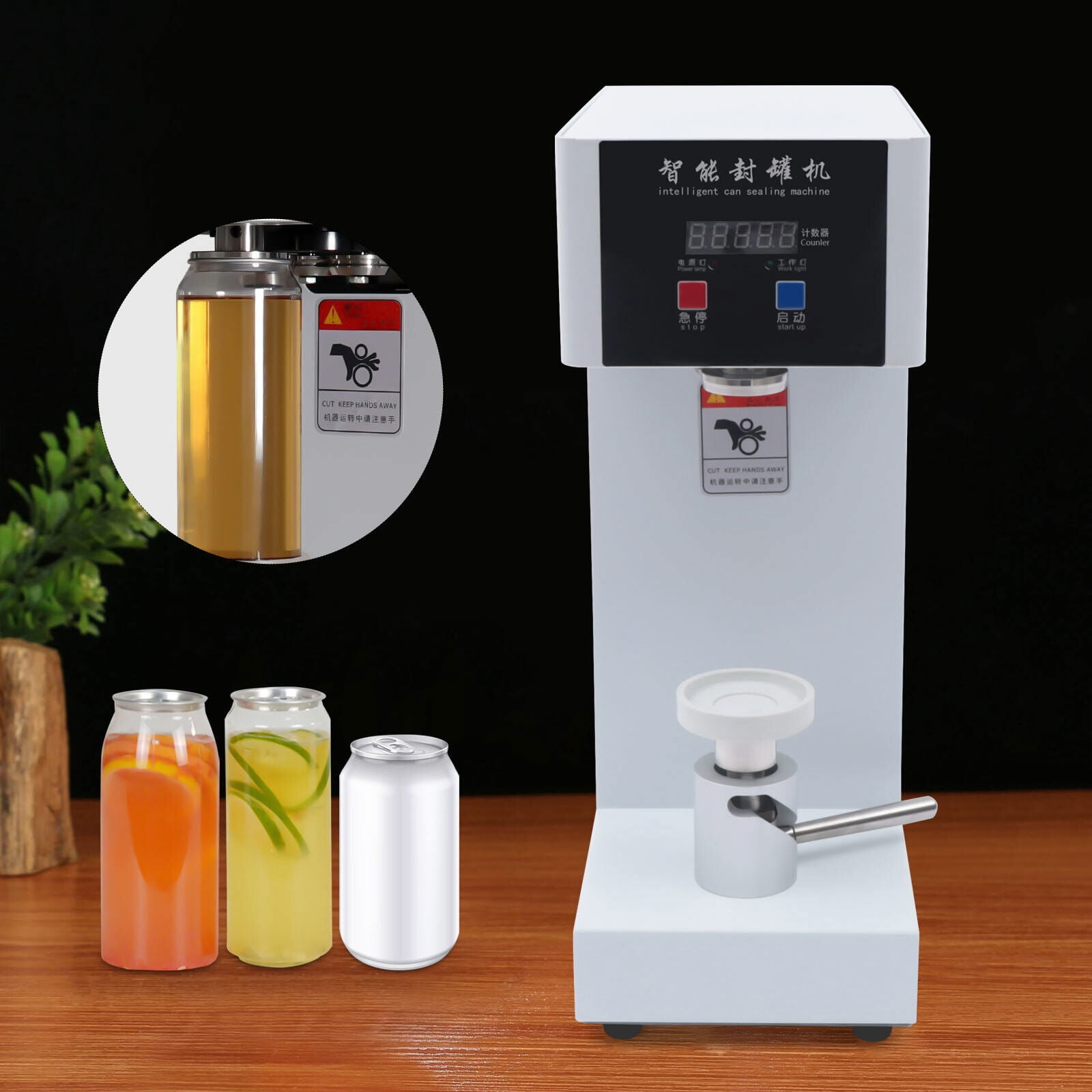 180W Semi Automatic Tin Sealer Commercial Plastic Drink Beverage ...