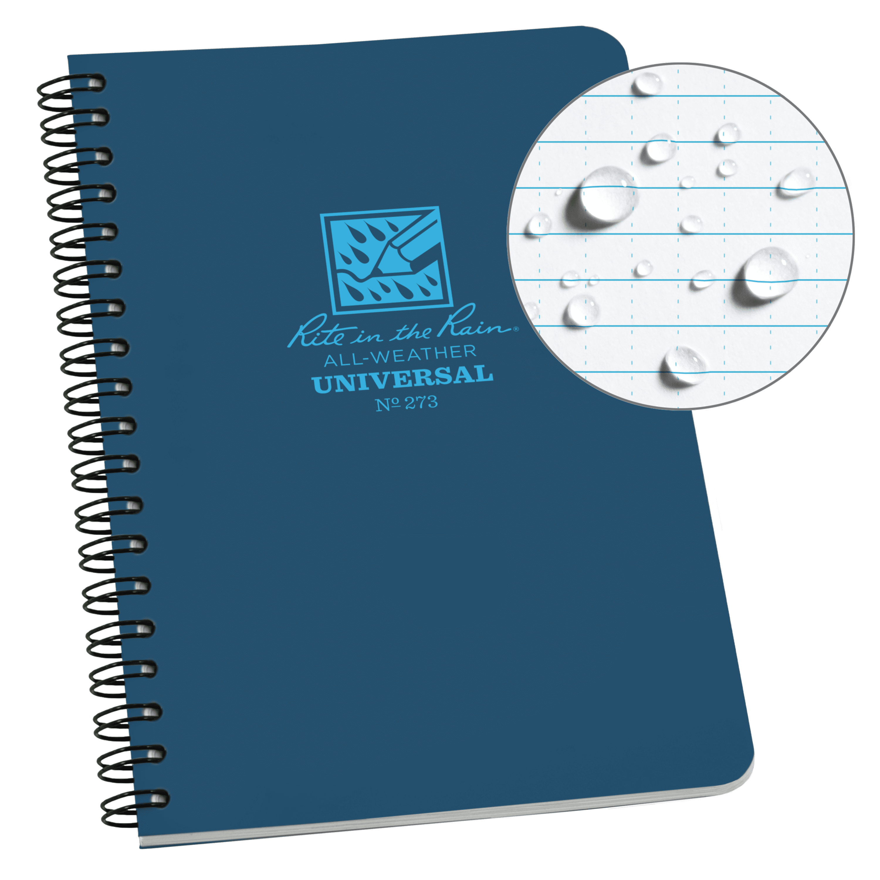 Rite in the Rain Weatherproof Side Spiral Notebook, 4.875" x 7", Blue ...