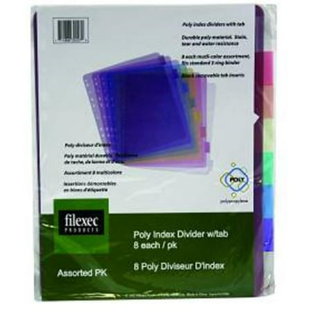 Filexec Products 30207 iFile Poly Index Divider 8 Tab 8.5x11 Asst ...