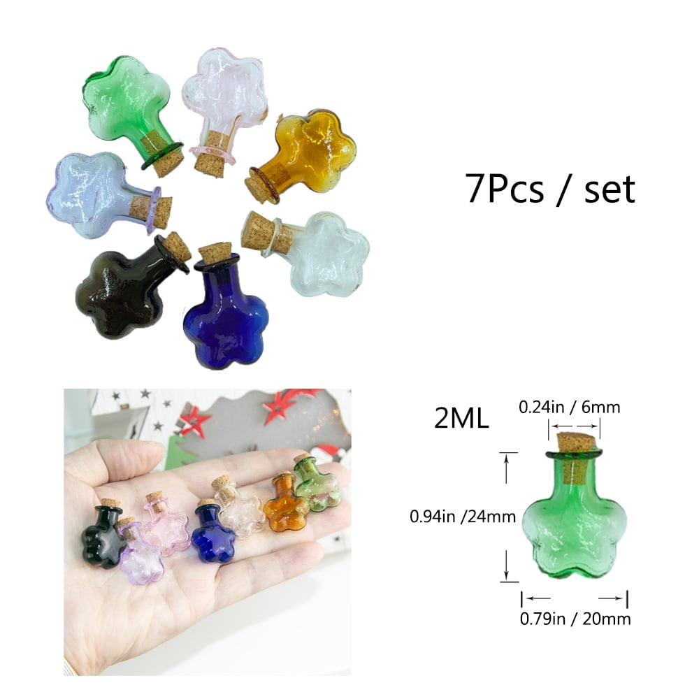 2ML Mini Color Glass Bottles Plum Blossom Shape Little Colors Handiwork ...