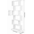 S-Shaped Bookshelf, 6-Tier Modern Geometric Bookcase, Tall Freestanding ...