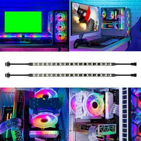 PC Addressable LED Strip Lights Kit -RGB Magnetic Rainbow PC Case ...