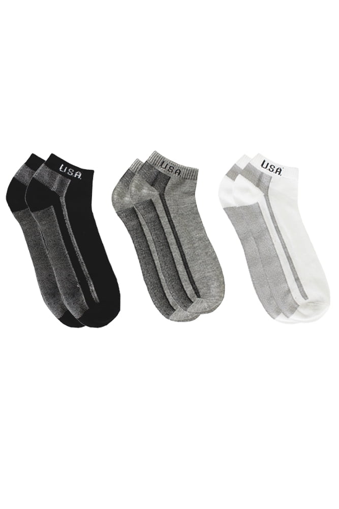 Knockers Men's 3 Pack Low Cut Spandex Socks Black Grey White 10-13 ...