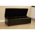 Bowery Hill Faux Leather Storage Bench Ottoman in Dark Brown - Walmart.com