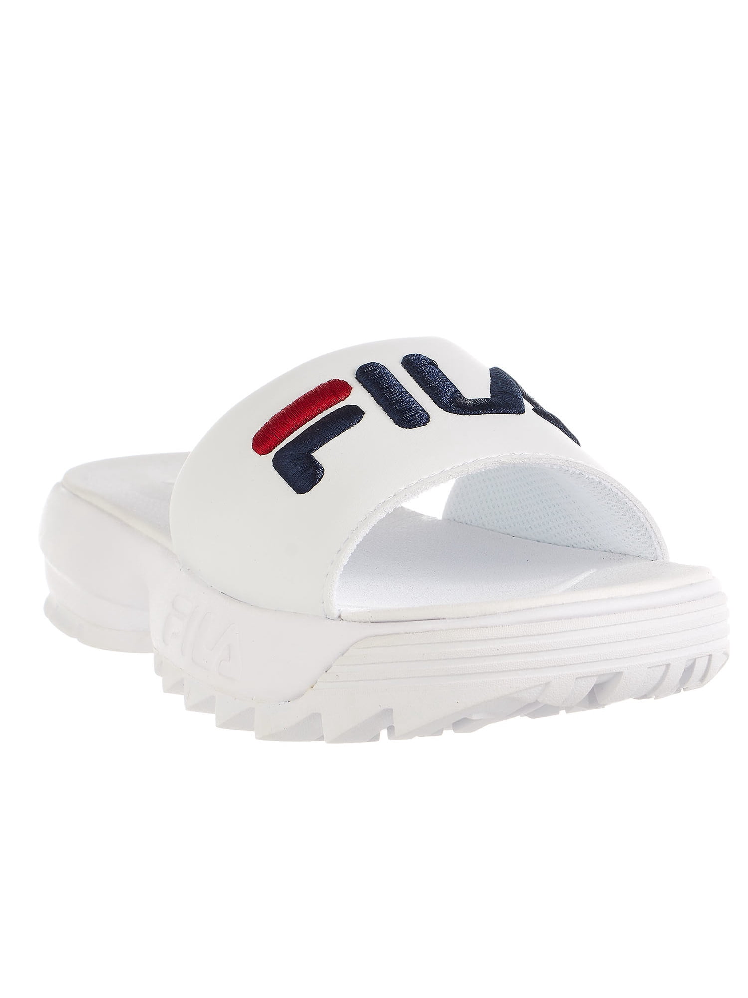 FILA Womens White Logo Treaded Comfort Disruptor Round Toe Platform ...