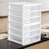 Sterilite Clear Plastic Stackable Small 3 Drawer Storage System, (12 ...