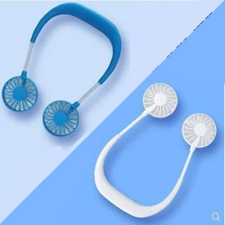 USB Rechargeable Lazy Neck Hanging Style Dual Fan; Wearable Cooling Fan ...
