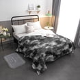 Gray White Ink Splatters Quilted Comforters Cooling Blanket Oversized ...