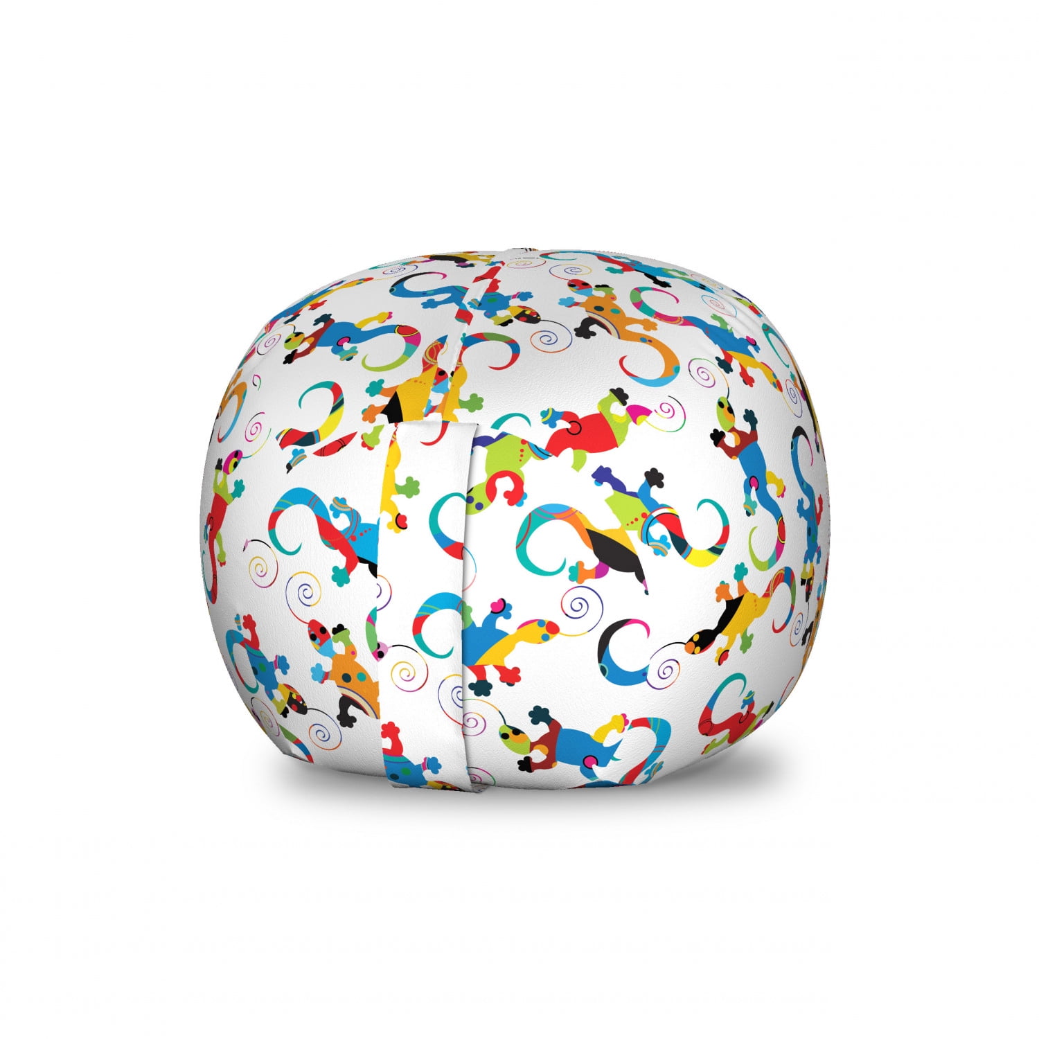 Gecko Storage Toy Bag Chair, Cartoon Style Lizards with Spiral Tails ...