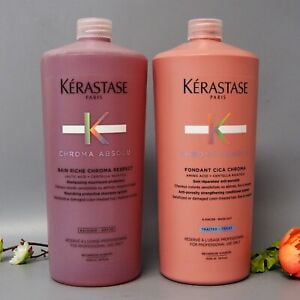 Kerastase Chroma Absolu BAIN CHROMA RICHE RESPECT + FONDANT CICA CHROMA ...