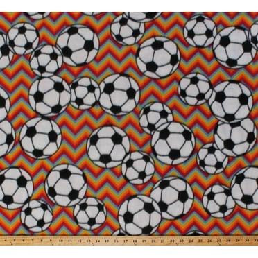 Fleece Volleyballs on Net Blue Sports Fleece Fabric Print by the Yard ...