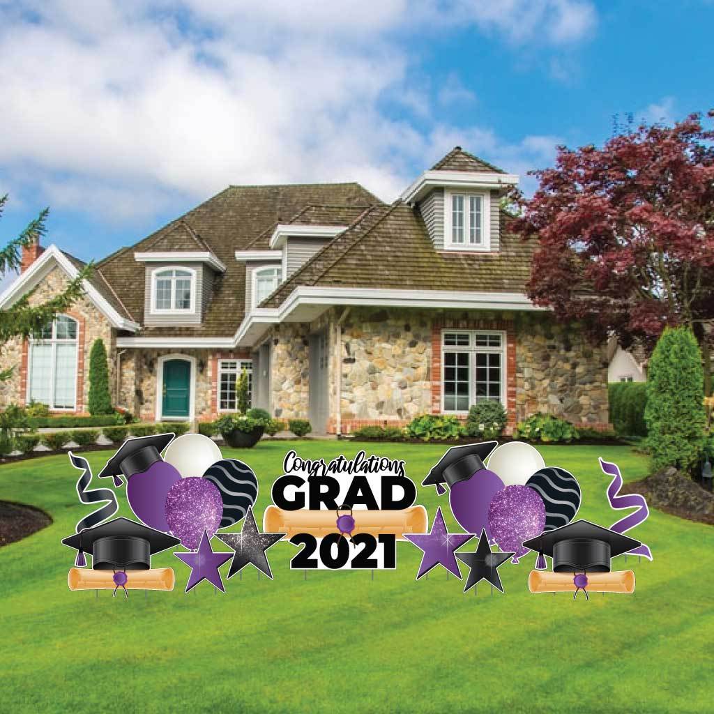Purple Sparkle Graduation Decorations Set, Purple Graduation Party ...