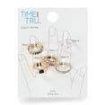 Time and Tru Women's Embellished Gold Tone Metal Ring Set, 5-Piece ...