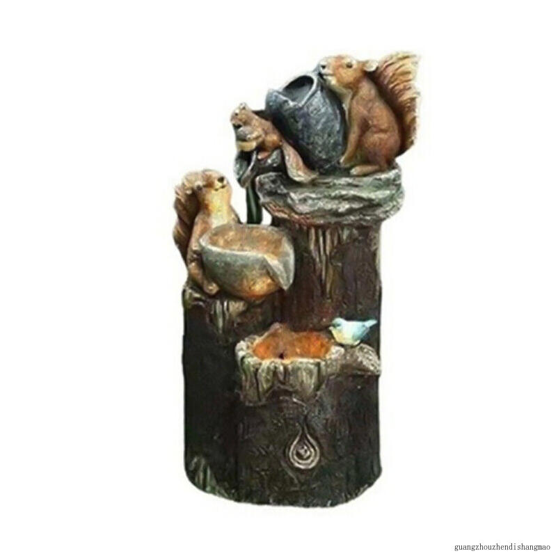 Solar Power Duck Family Garden Water Fountain Duck Statue Landscape ...
