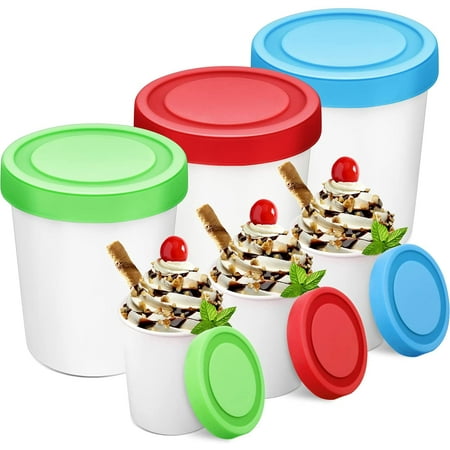 6 Pieces Mini Reusable Ice Cream Container Home Ice Cream Freezer ...