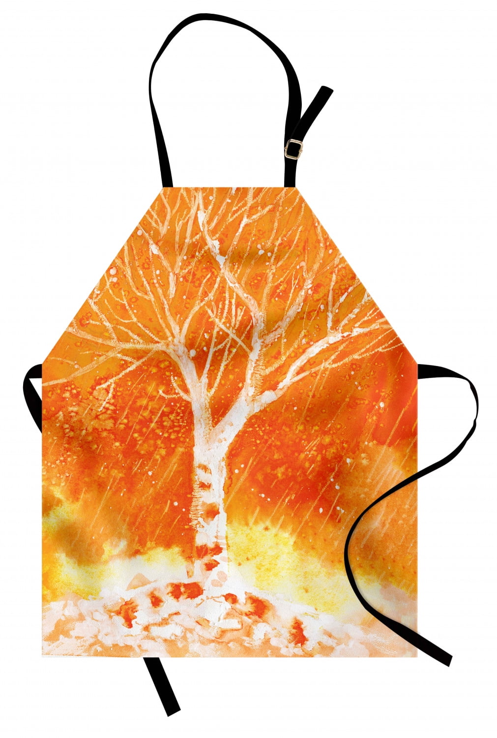 Fall Tree Apron Murky Original Hand Drawn Painting with Birches and ...