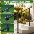 4-Step Outdoor Stair Handrail Kit, Alloy Adjustable Height with Coated ...